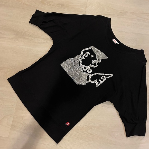 Tops | Monopoly Cop Blouse Black With Silver Embellish | Poshmark